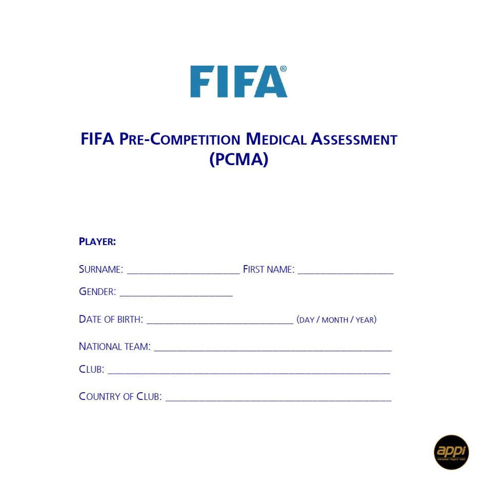 FIFA PRE-COMPETITION MEDICAL ASSESSMENT (PCMA) – Asosiasi Pesepakbola ...